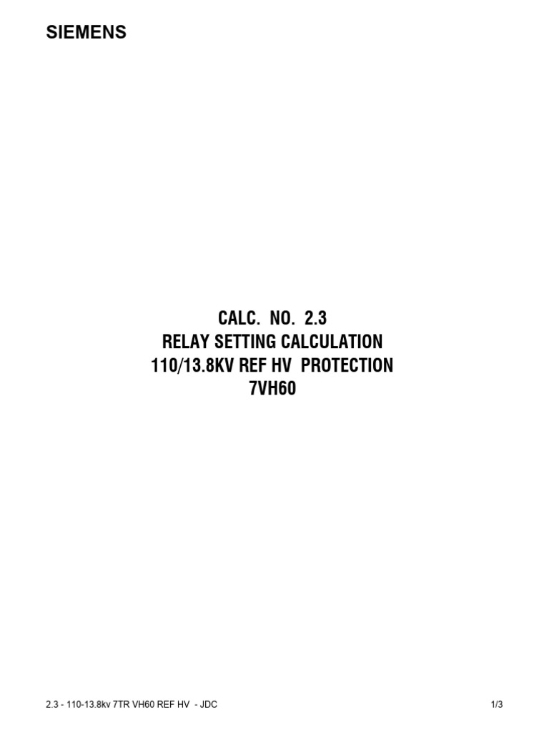 2.3 - 110-13.8kv TR 7VH60 REF HV - JDC | PDF | Transformer | Physical ...