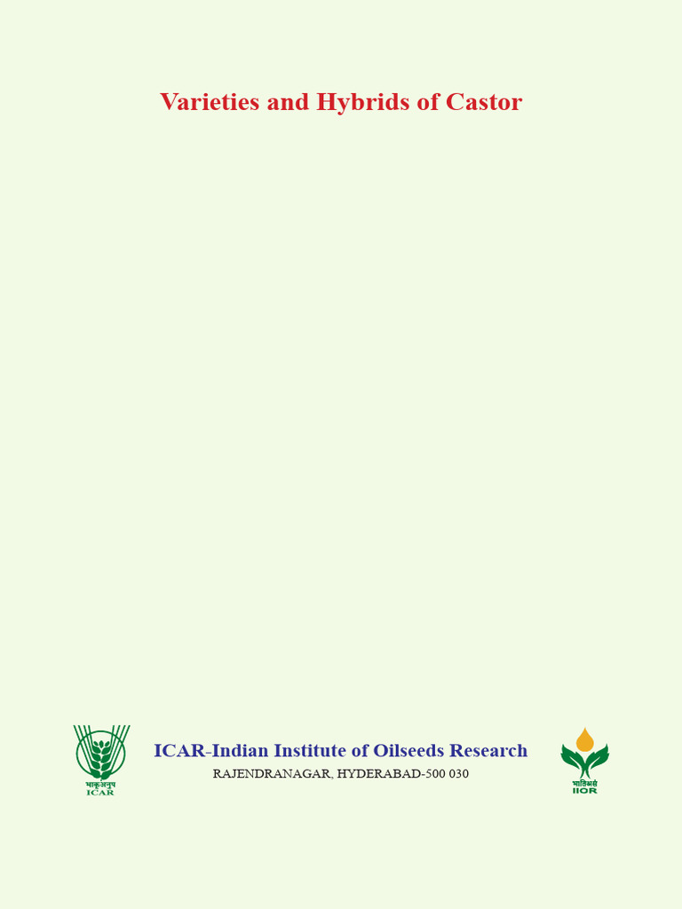 Castor Varieties and Hybrids | PDF | Plant Breeding | Hybrid (Biology)