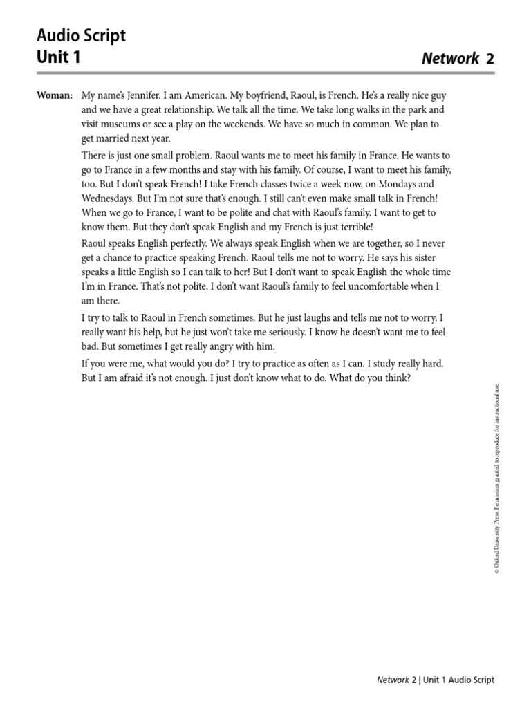 NW2_U1_AudioScript | PDF