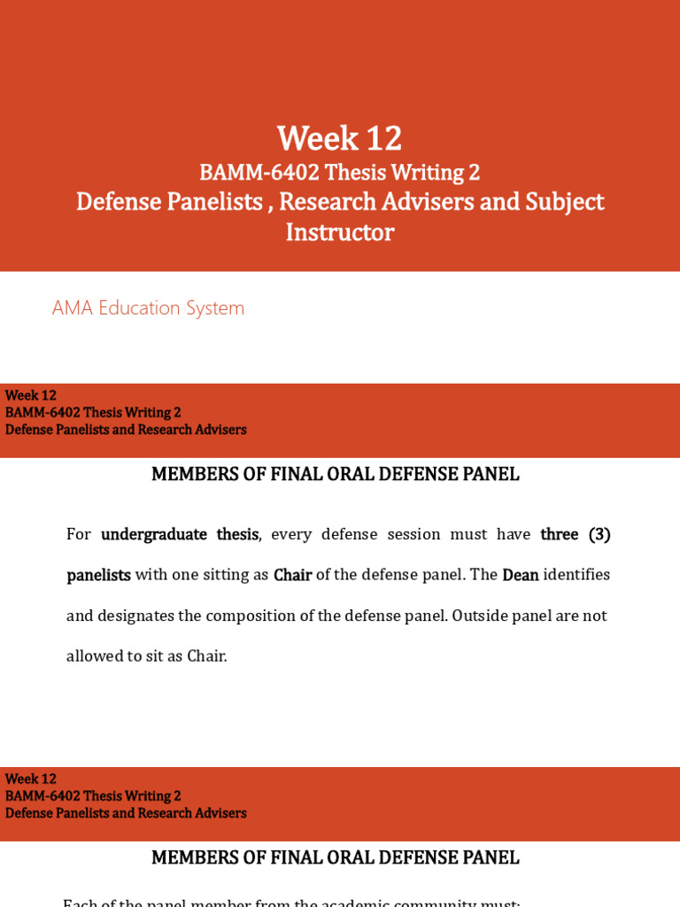 Final Oral Defense Panel Guidelines | PDF | Thesis | Methodology