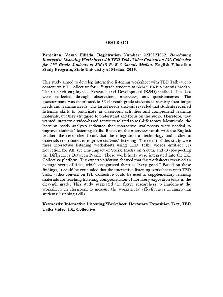 Abstract Discussion Vesna | PDF | Learning | Teachers