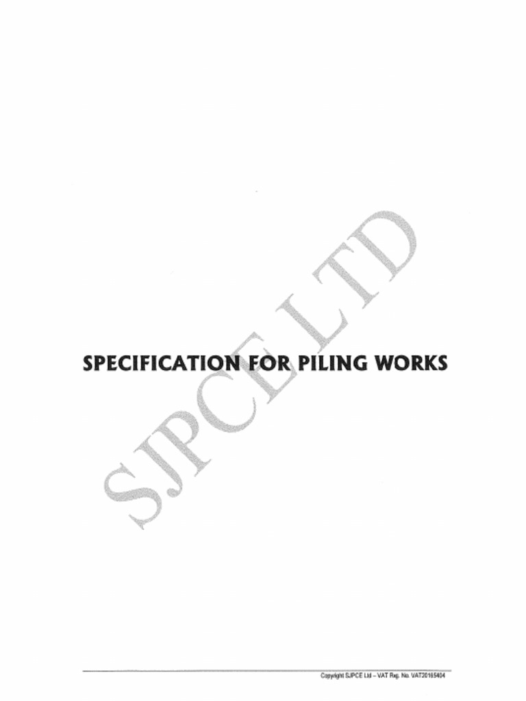 Specification For Piling Works | PDF