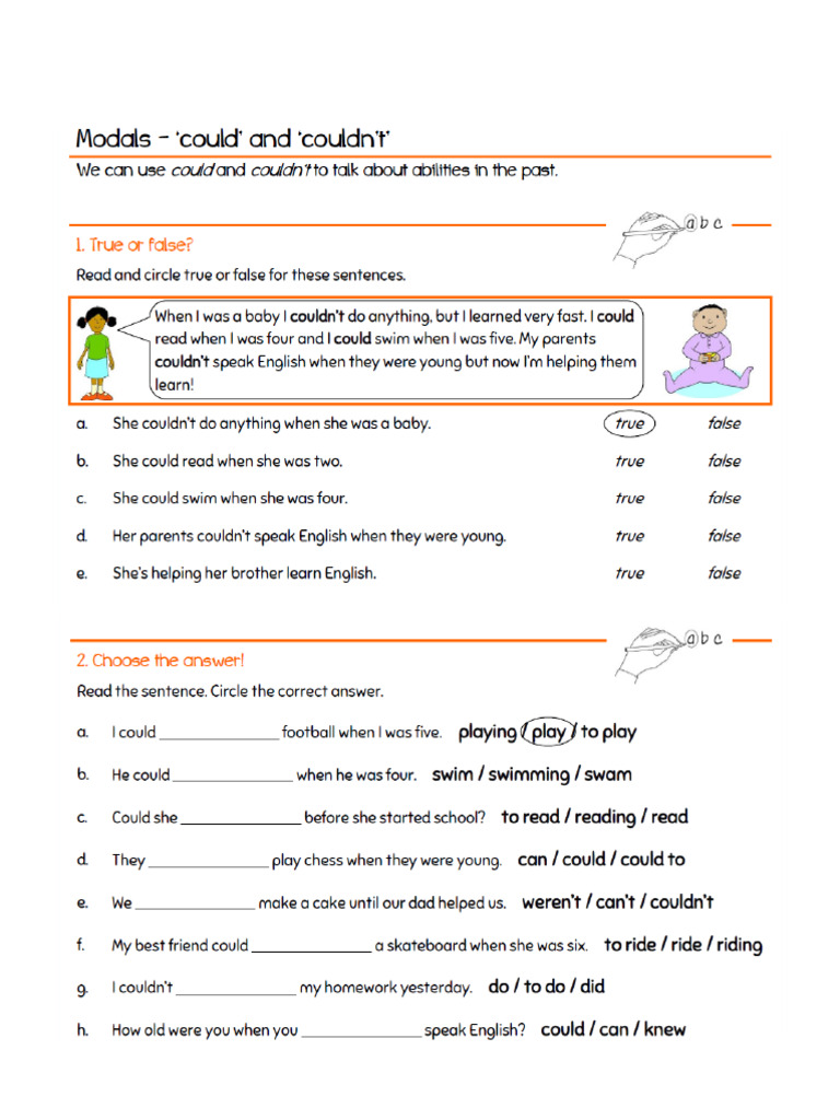 ESLGrade 3 4 Ability Modals Past Simple | PDF