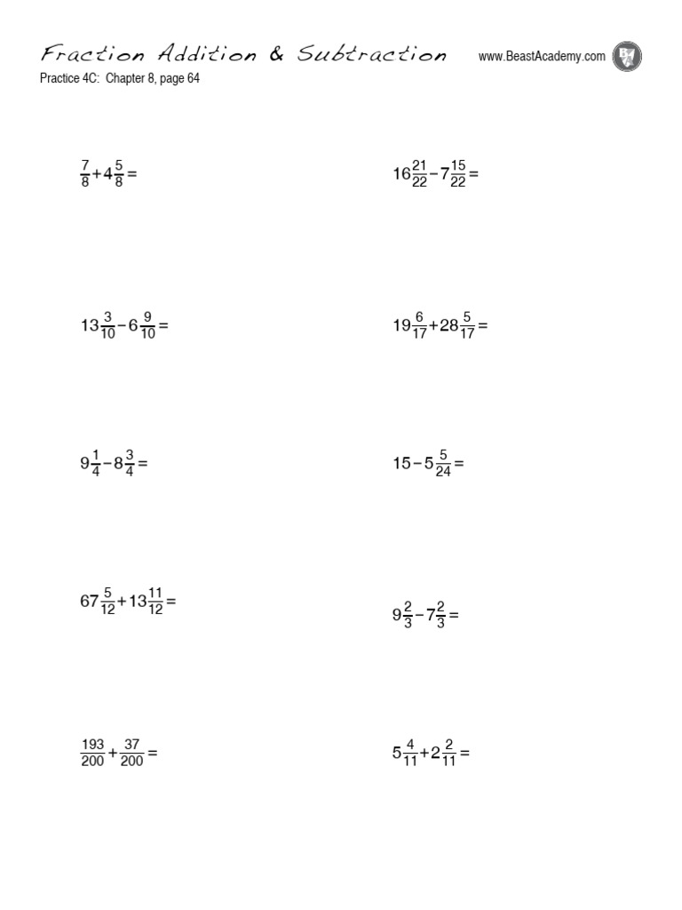 Fraction Addition & Subtraction Guide | PDF