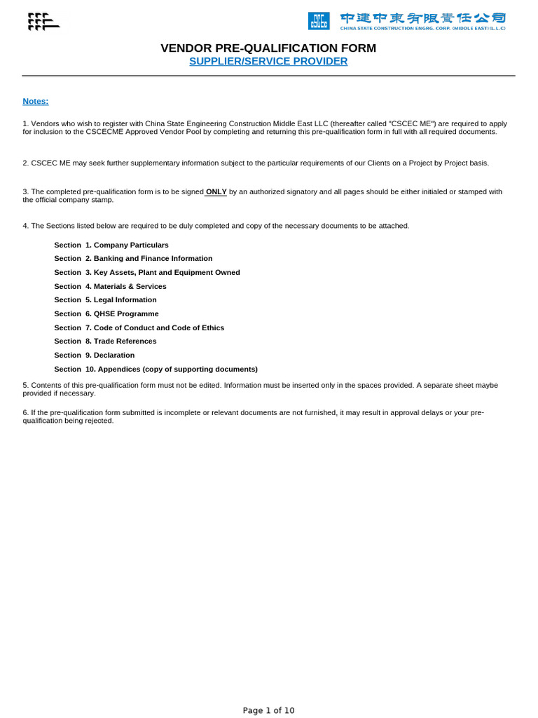 Vendor Prequalification Form Revised 2023 | PDF | Concrete | Quality ...