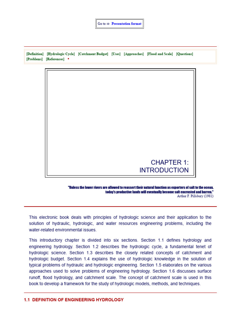 EH, Chap. 01, Reading, Engineering Hydrology, Principles and Practices ...