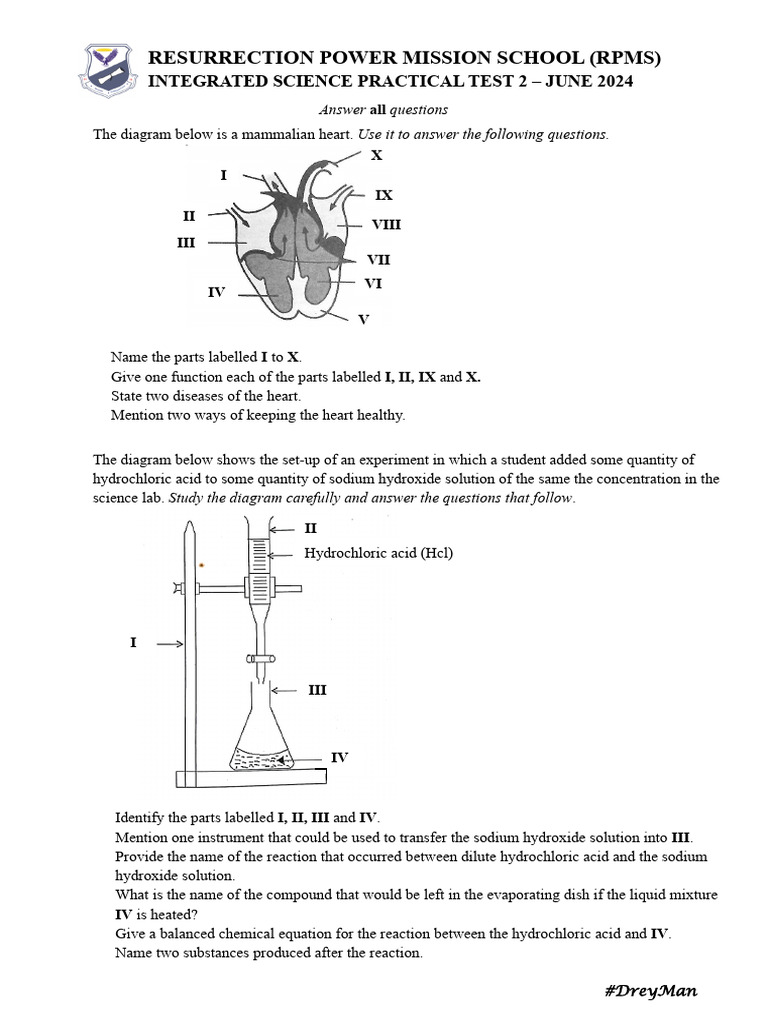 Integrated Science Practical Test Guide | PDF | Acid | Ph