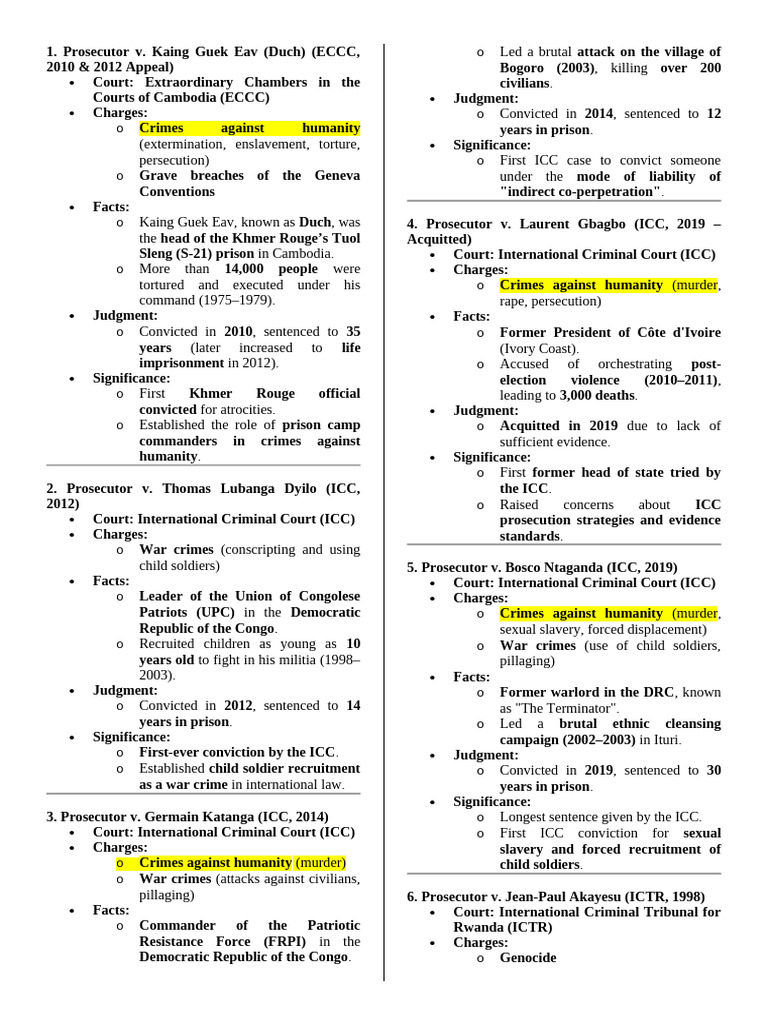 Case Genocide and Crimes Against Humanity | PDF | Transitional Justice ...