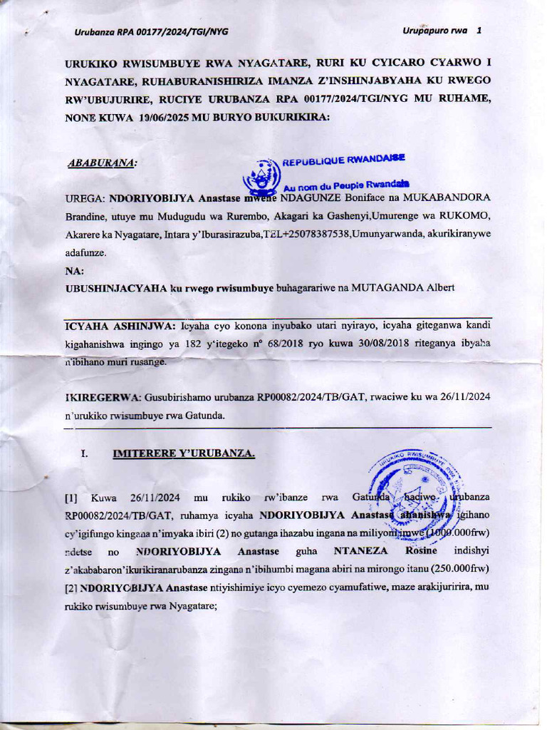 Incarubanza Rosine Nyagatare56 | PDF