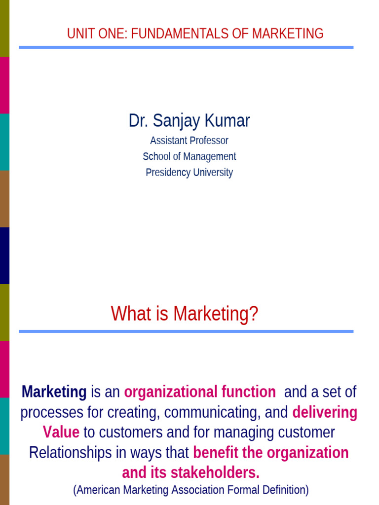 Unit 1 - Fundamentals of Marketing | PDF | Marketing | Retail