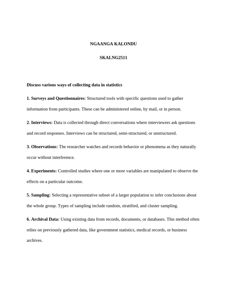 Data Collection Methods | PDF