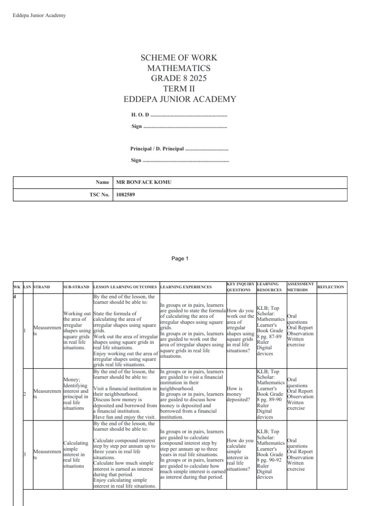 Mathematics Grade 8 Term-II | PDF | Perpendicular | Triangle