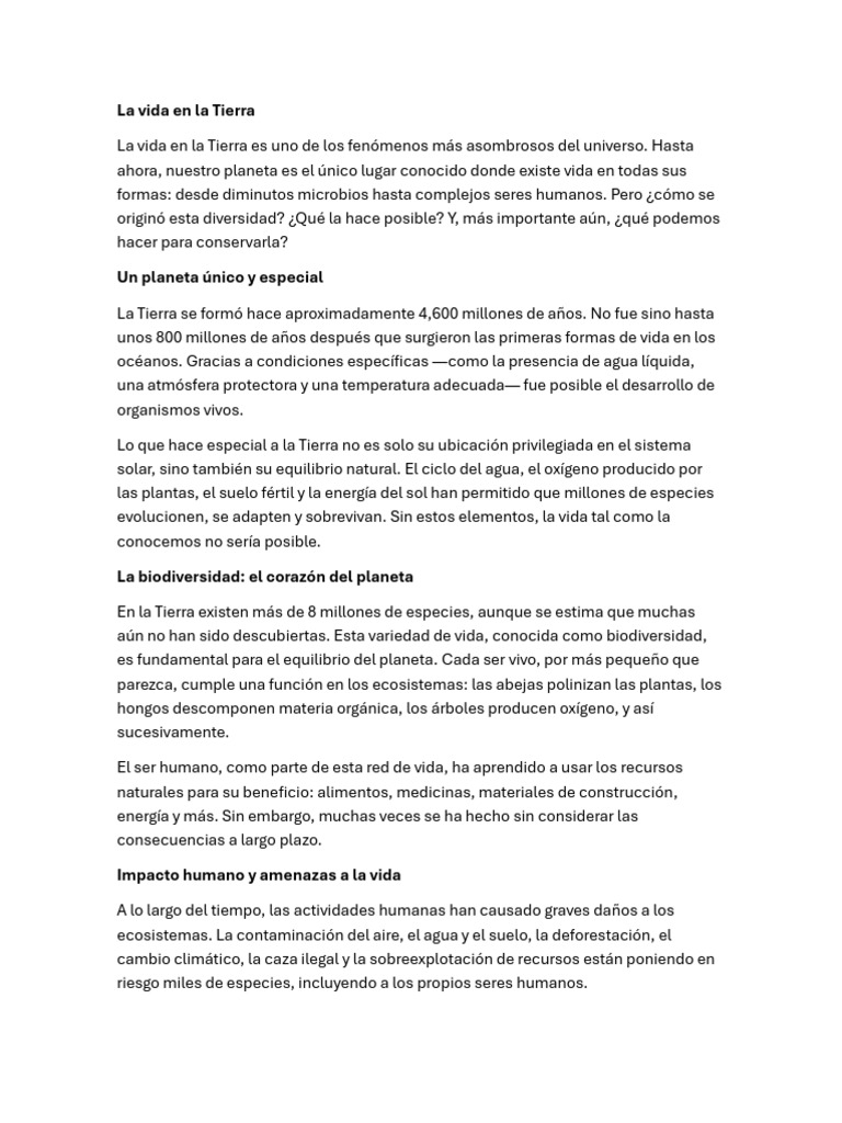 La vida en la Tierra: biodiversidad y conservación | PDF | Vida | Tierra