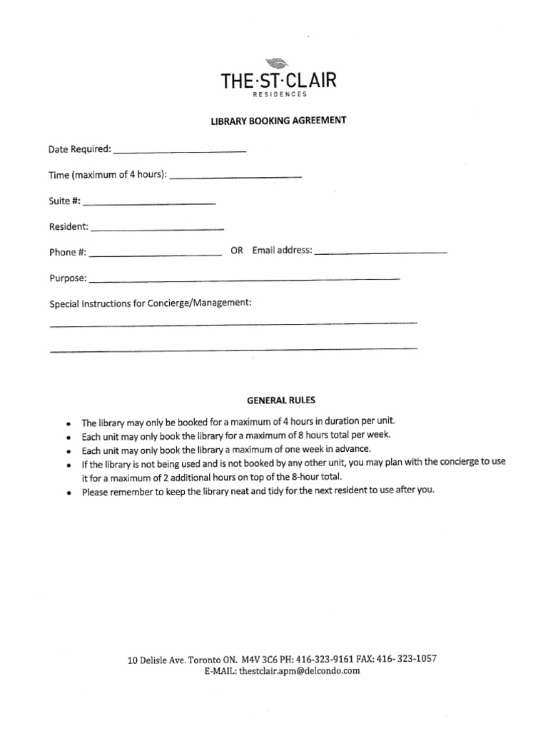 Library Booking Agreement | PDF
