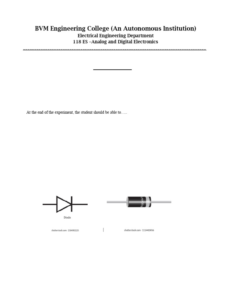 Practical 1 - Diode Characteristics | PDF | P–N Junction | Diode