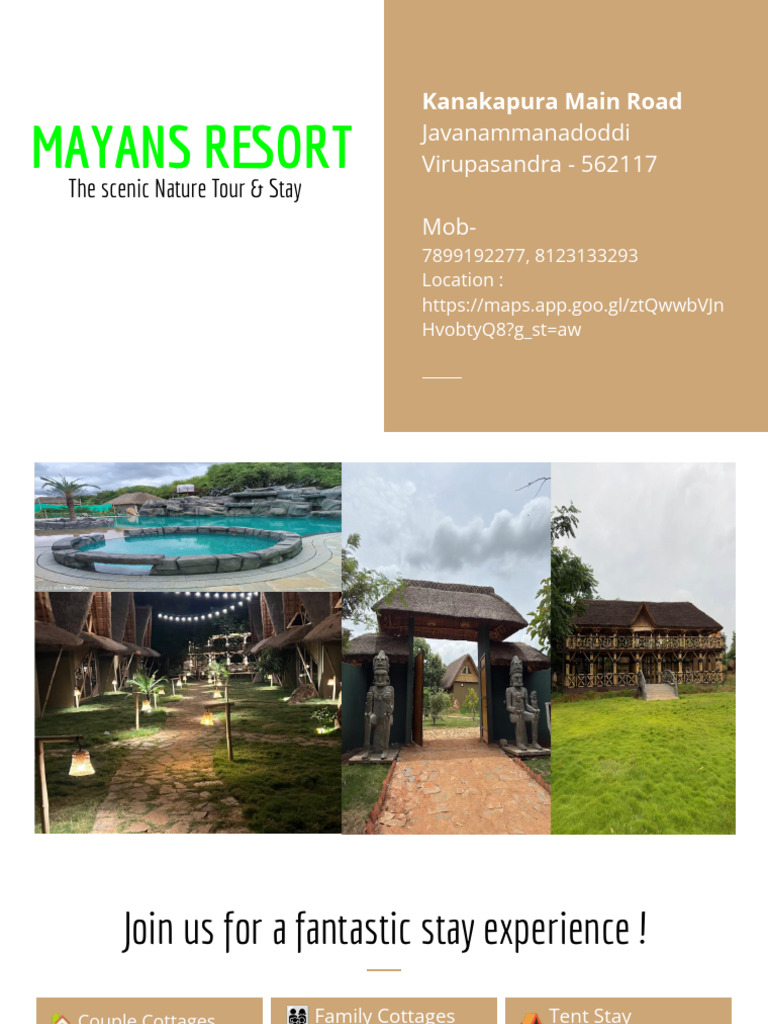 Mayans Resort Kanakapura Pricing Details | PDF | Outdoor Recreation