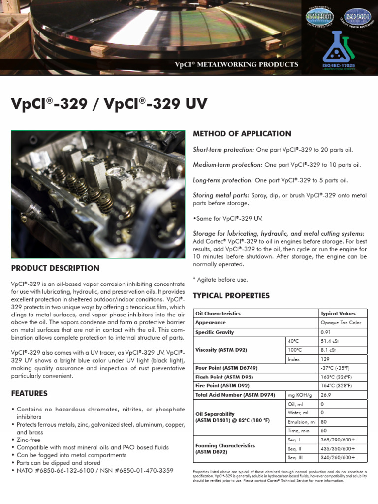 VpCI®-329 Corrosion Inhibitor Overview | PDF | Legal Liability ...