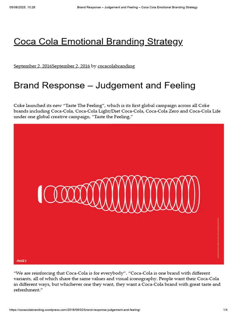 Coca-Cola's Emotional Branding Strategy | PDF | Coca Cola | Brand