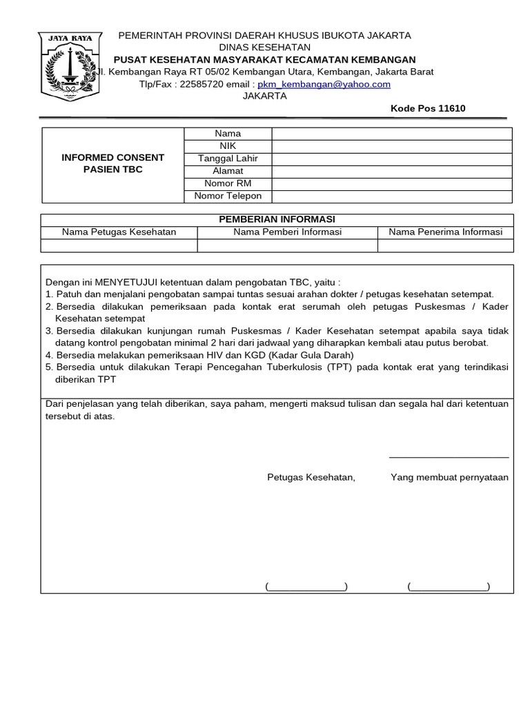 Draft Informed Consent Pasien TBC | PDF