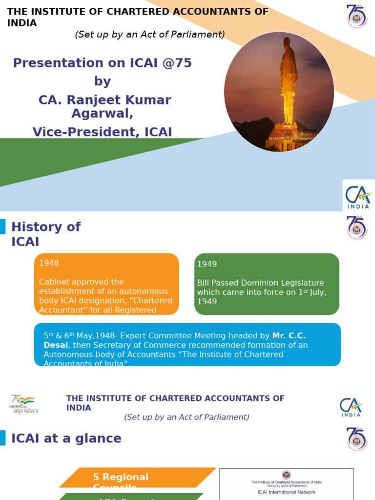ICAI @75: A Legacy of Excellence | PDF | Accounting | Business Economics