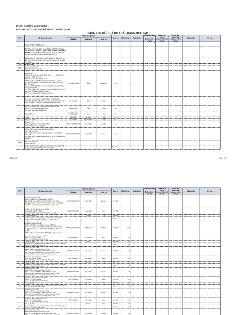 04.24.24.10 BoQ BMS | PDF