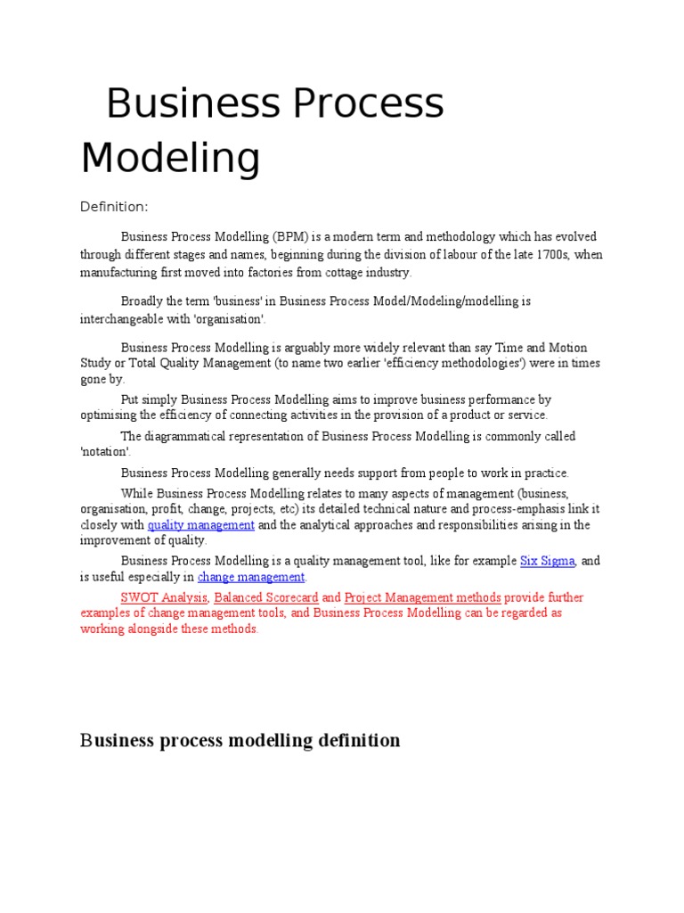 Business Process Modeling | PDF | Business Process | Business Process ...