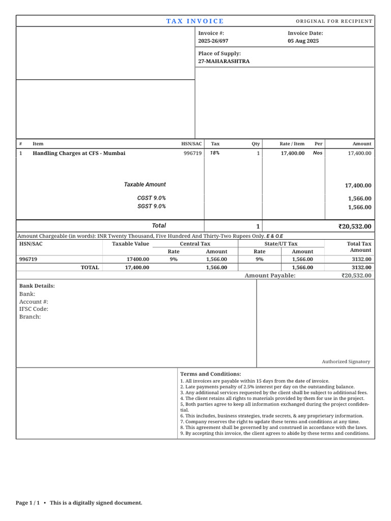 2025-26 - 697 - Flyjac Logistics Private Limited - Mumbai | PDF ...