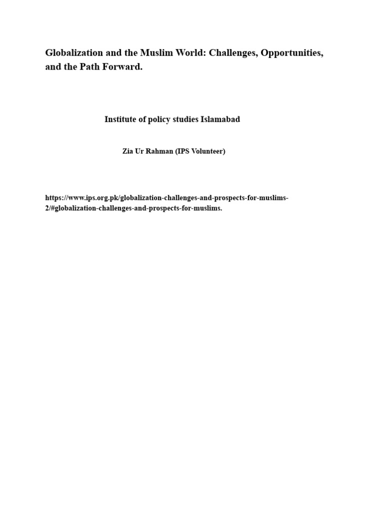 Globalization's Impact on Muslim Identity | PDF | Globalization ...