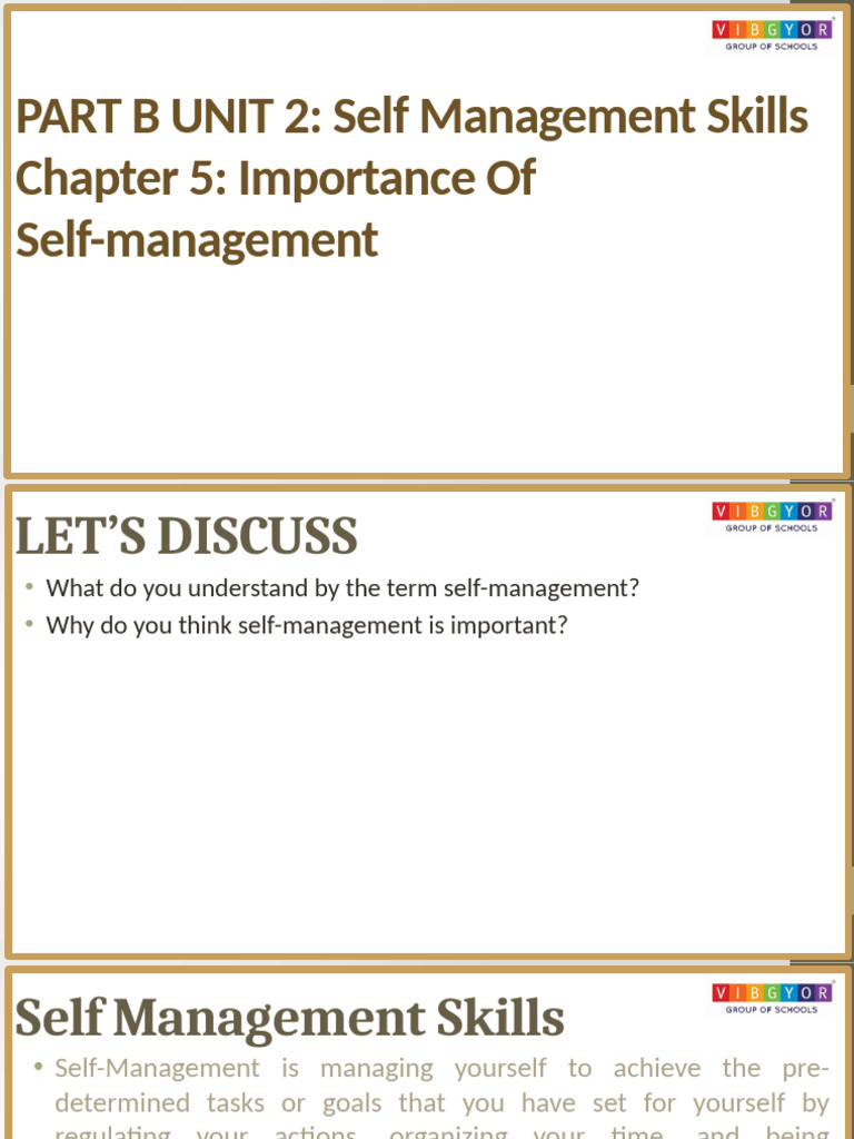 Part A Unit 2 - Self Management Skills | PDF | Goal | Psychological ...