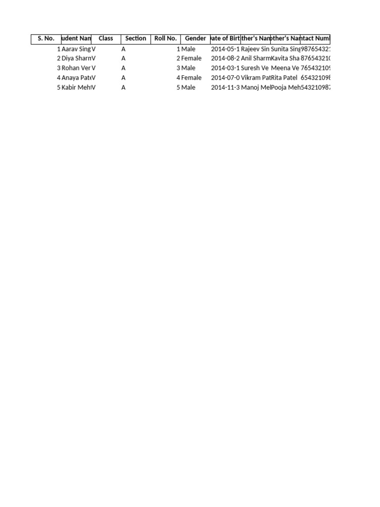Student Record With Marks | PDF