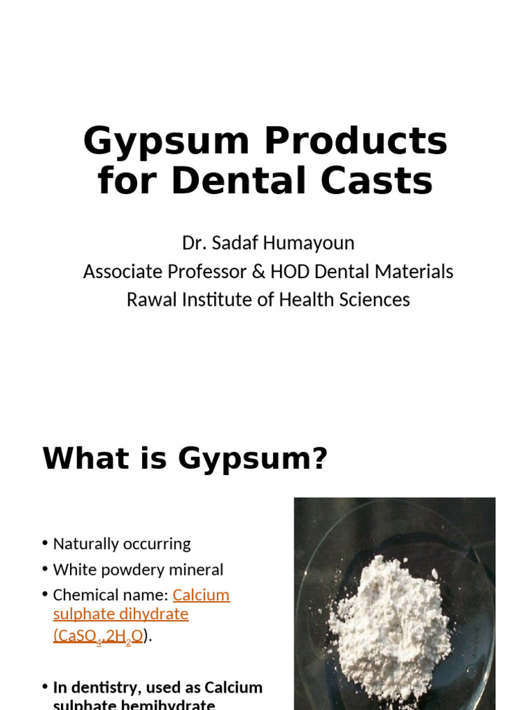 Gypsum Products in Dental Applications | PDF | Plaster | Nucleation