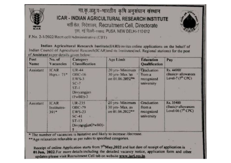 ICAR Assistant | PDF