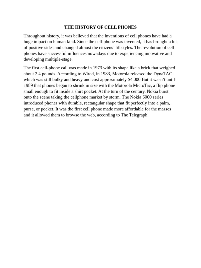 The History of Cell Phones | PDF