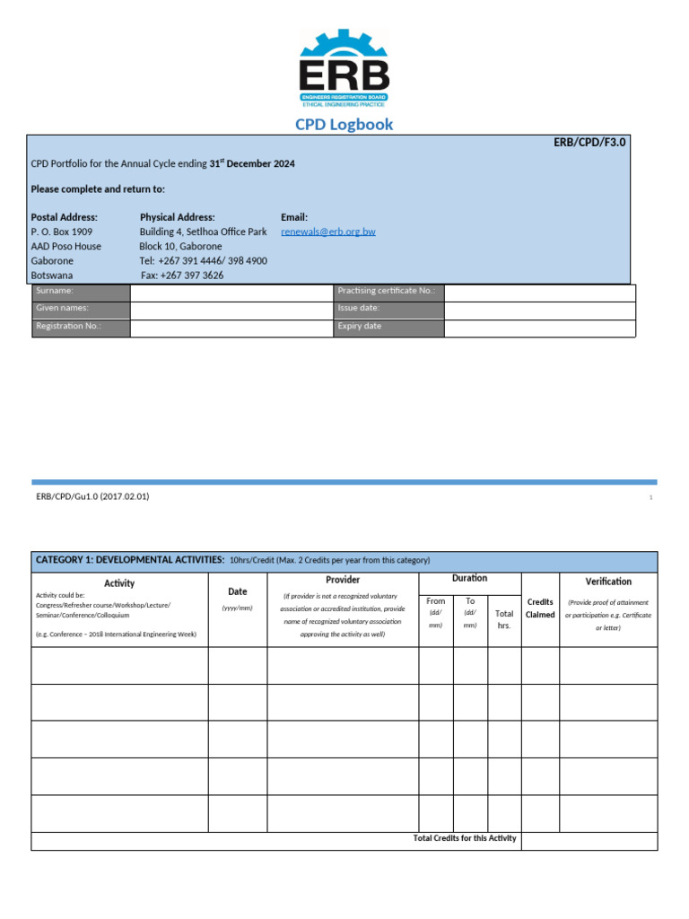 CPD Log Book | PDF