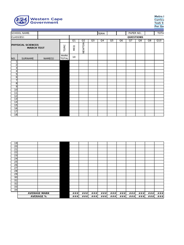 PHSC Per Question Analysis Tool | PDF