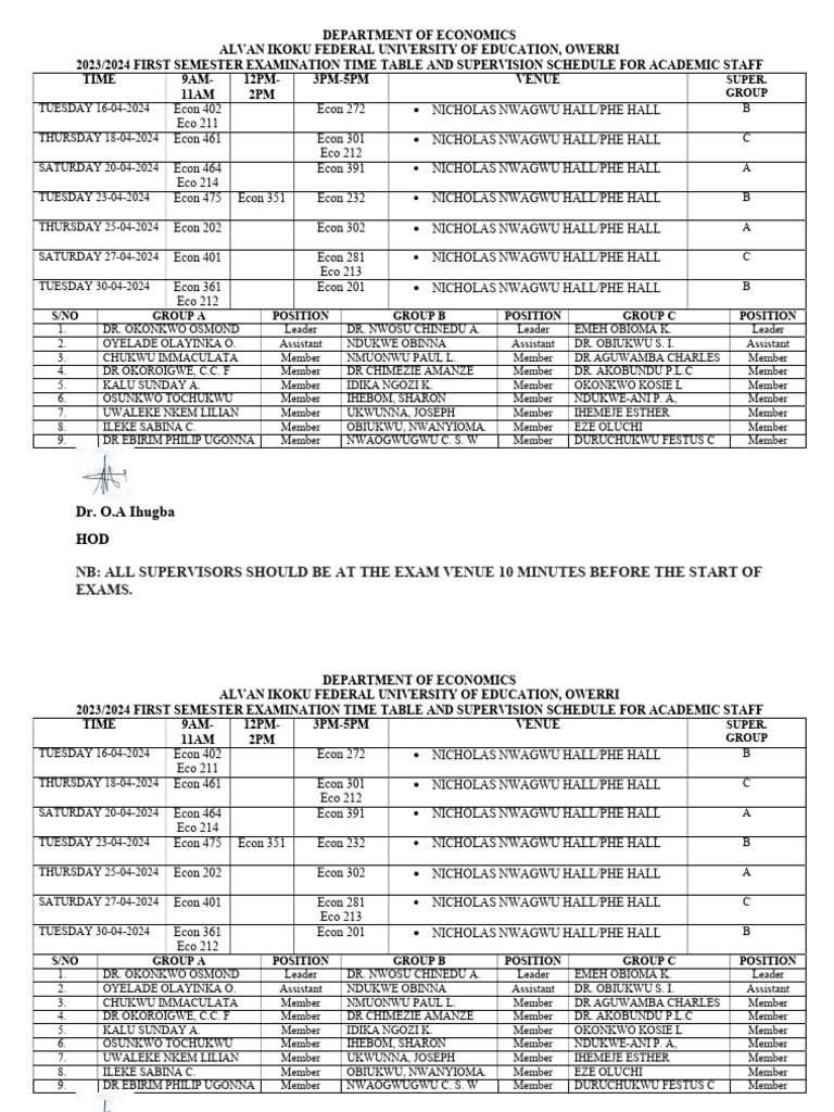 1st Semester Exam Time Table 2023 2024 | PDF | Chess Theory | Chess