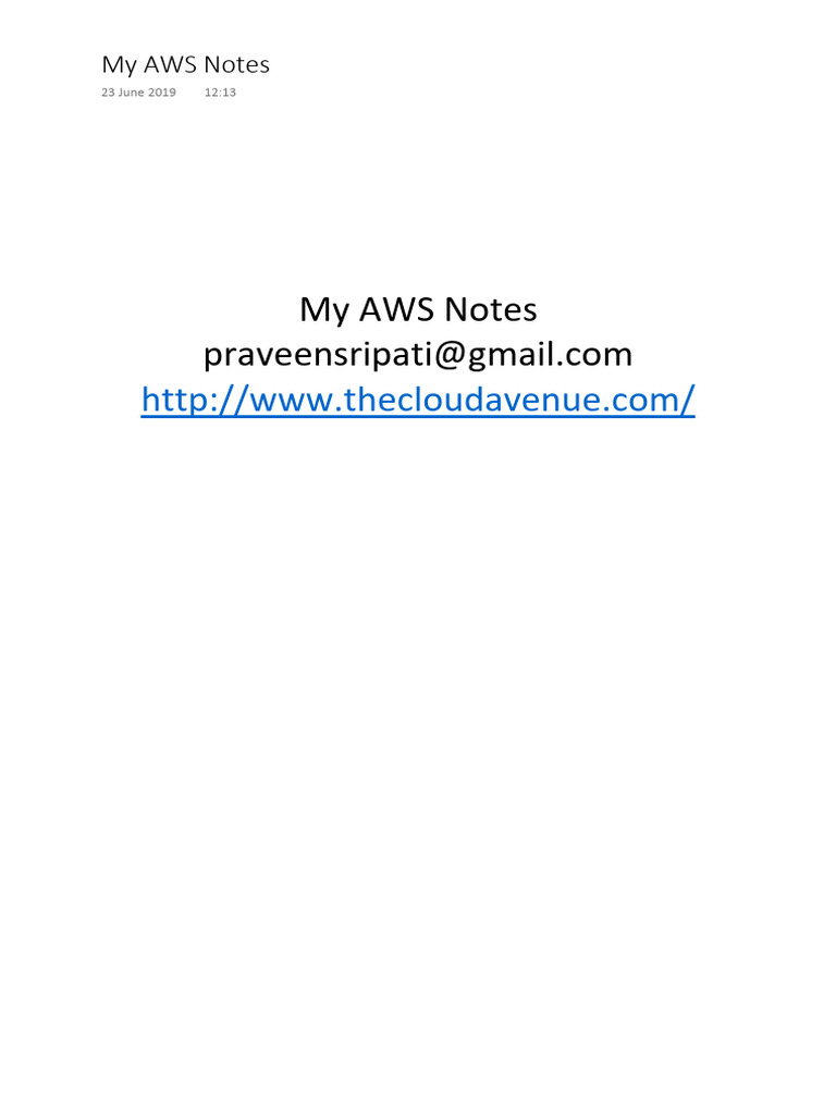 MyNotes kt9lzk | PDF | Amazon Web Services | World Wide Web