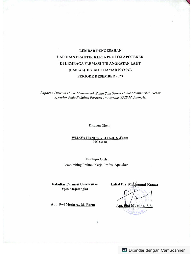 Lembar Pengesahan Wijaya Lafi Al | PDF