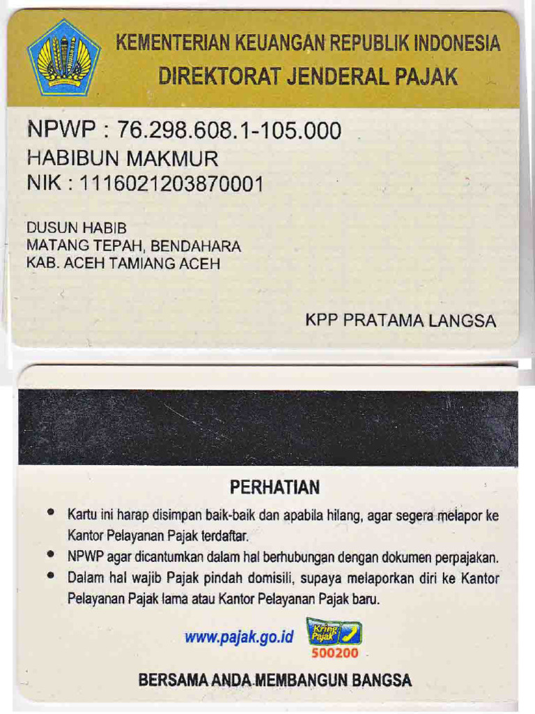 Habibun NPWP | PDF