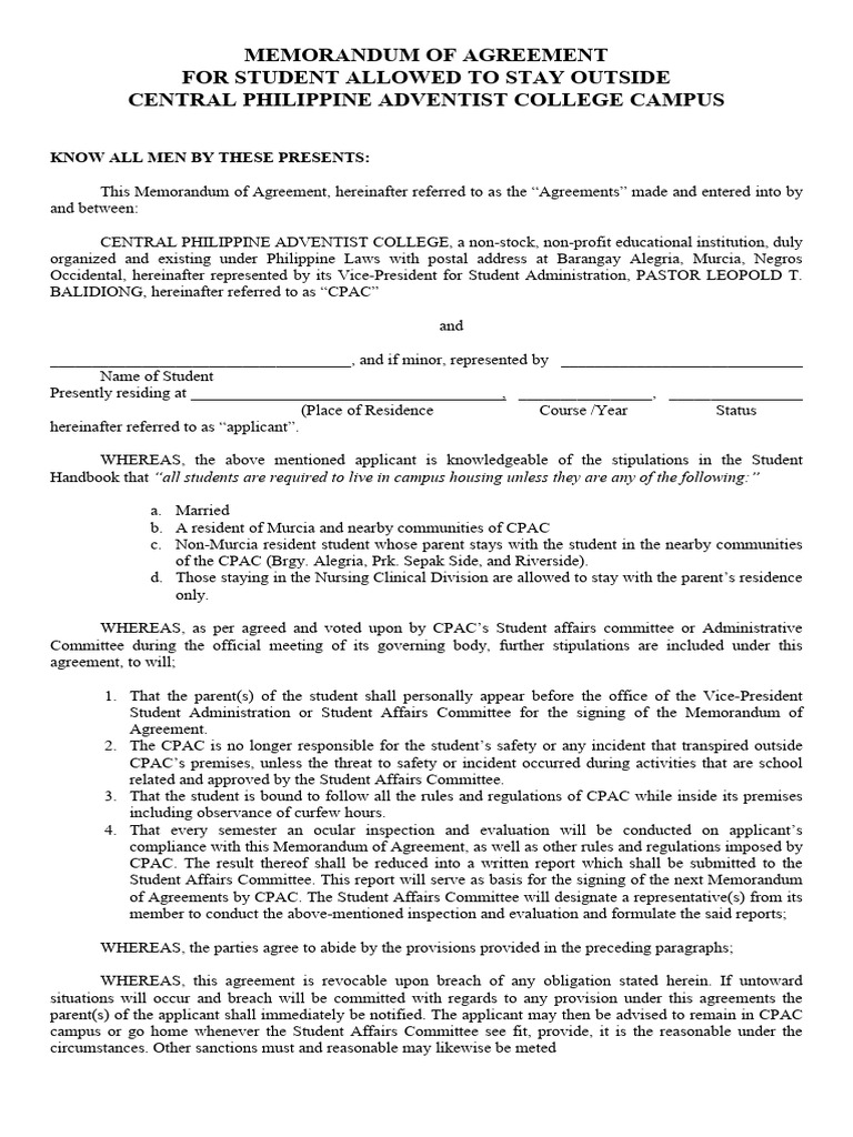 Moa For Students Staying Outside | PDF | Government | Justice
