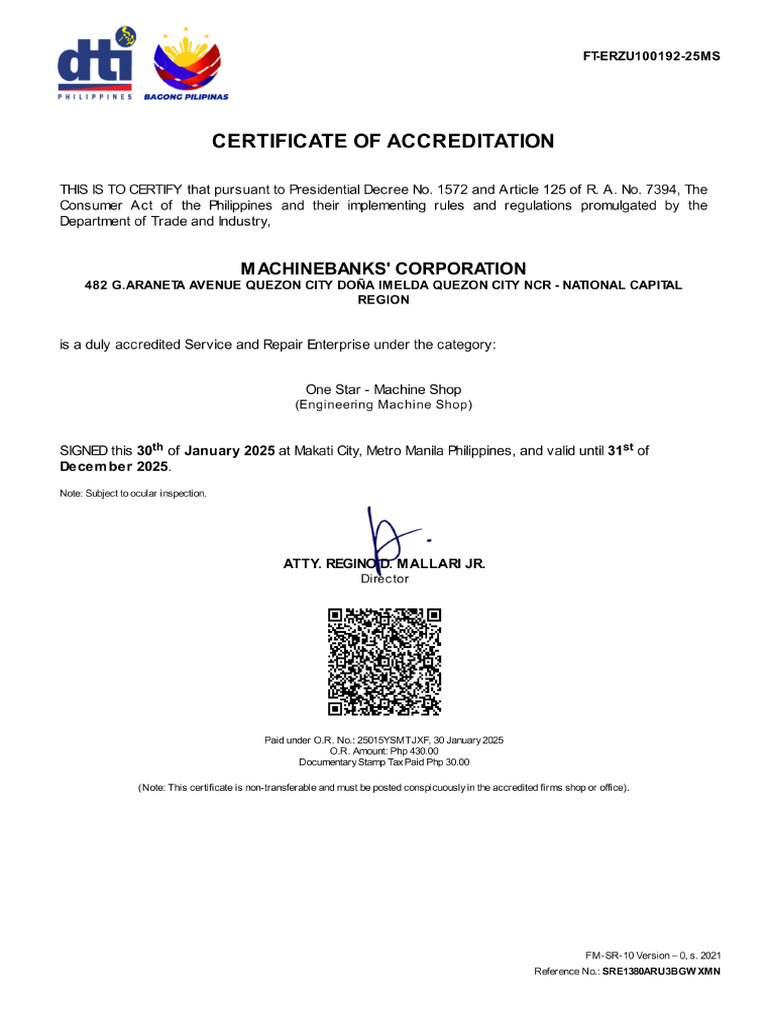 2025 Dti Certificate | PDF