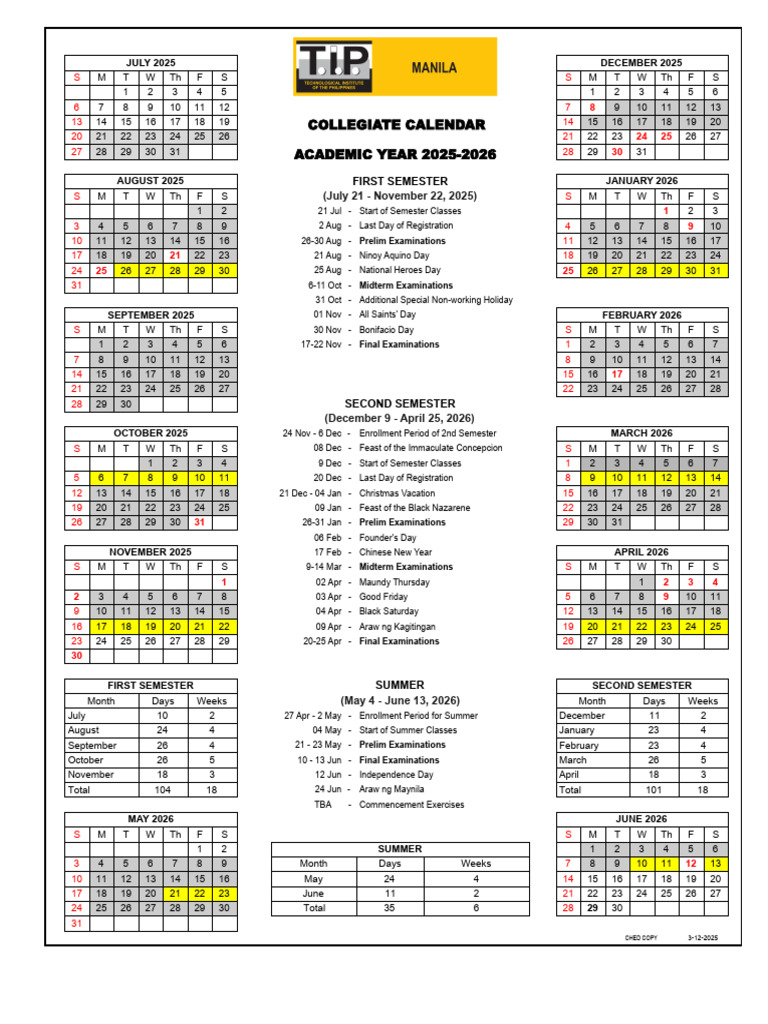 SY 20252026 Academic Calendar | PDF | Academic Term | Academia