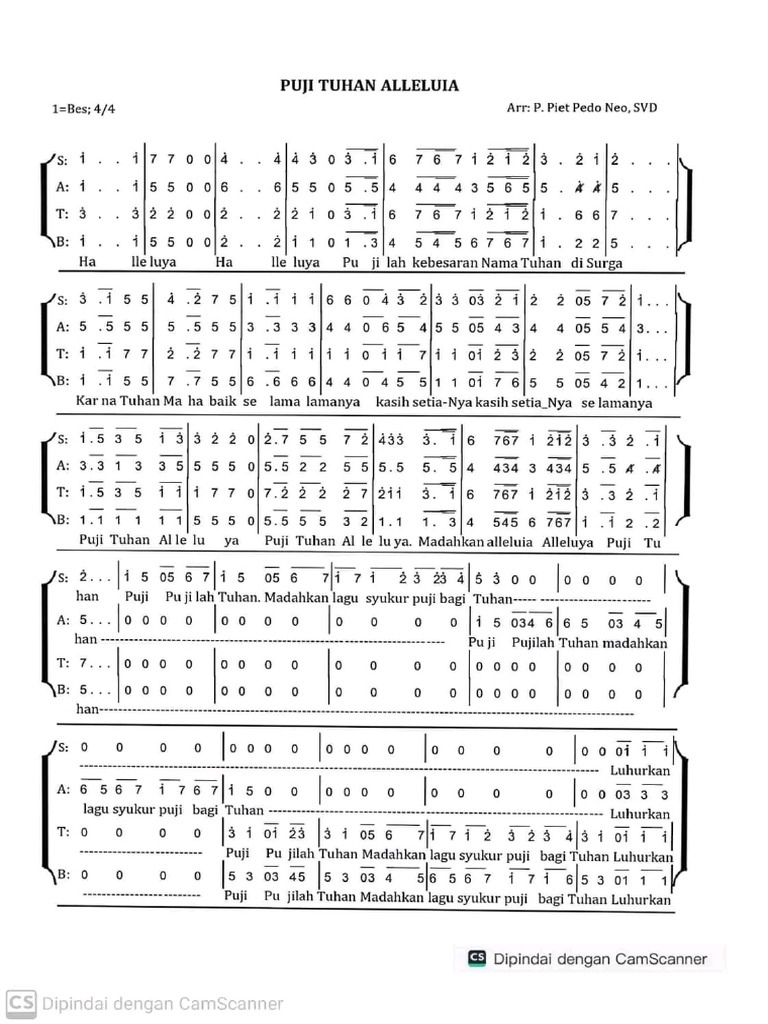 Agradesemento Puji Tuhan Alleluia | PDF