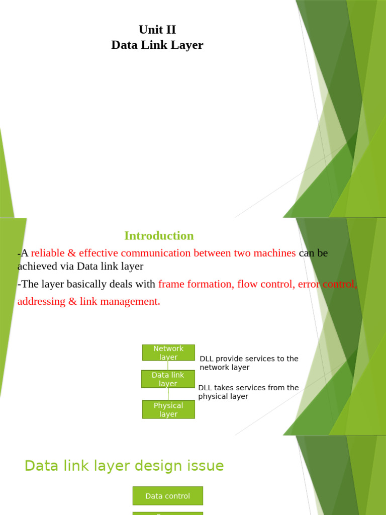 CNS - Unit 2 (Data Link Layer) - PPT | PDF | Transmission Control ...