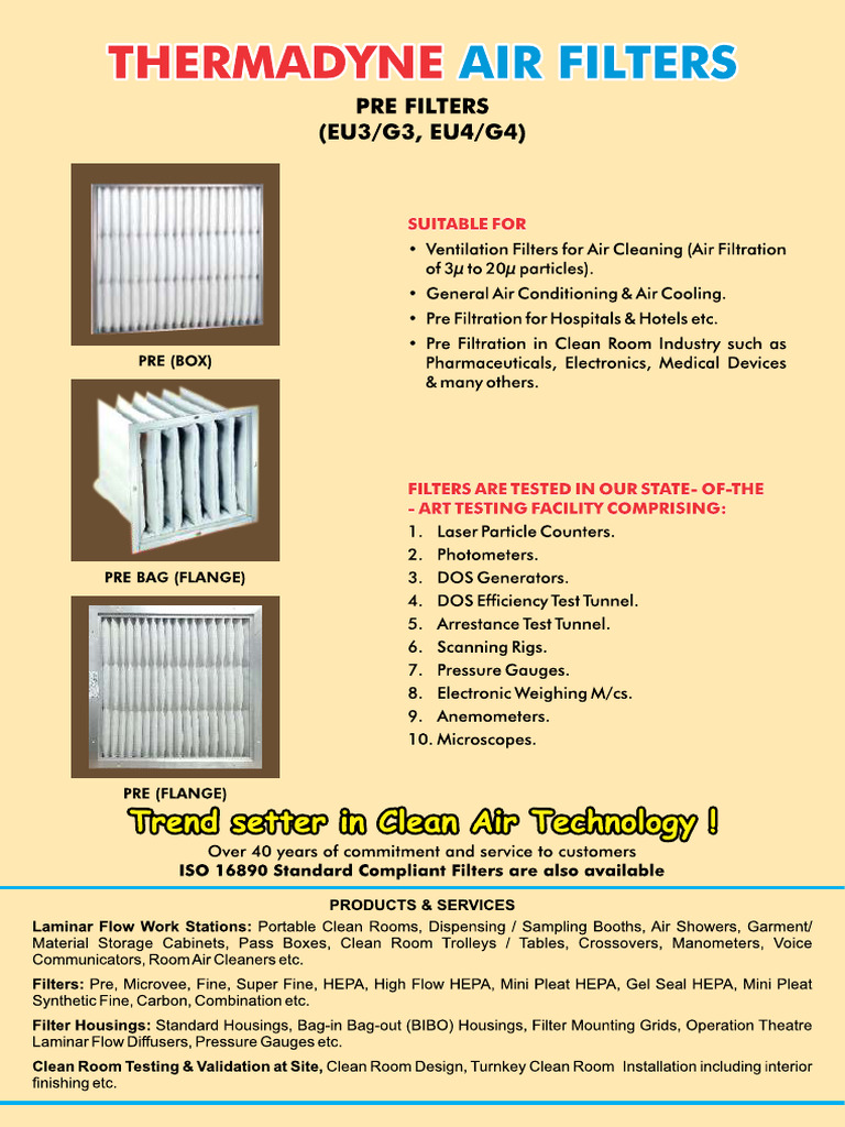 Pre Filter - Catalogue | PDF