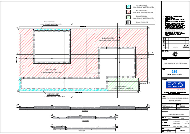 Excavation Layout Plan for Dubai Project | PDF
