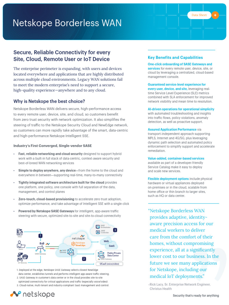 1666023270-Data Sheet - Netskope Borderless WAN | PDF | Cloud Computing | Computing