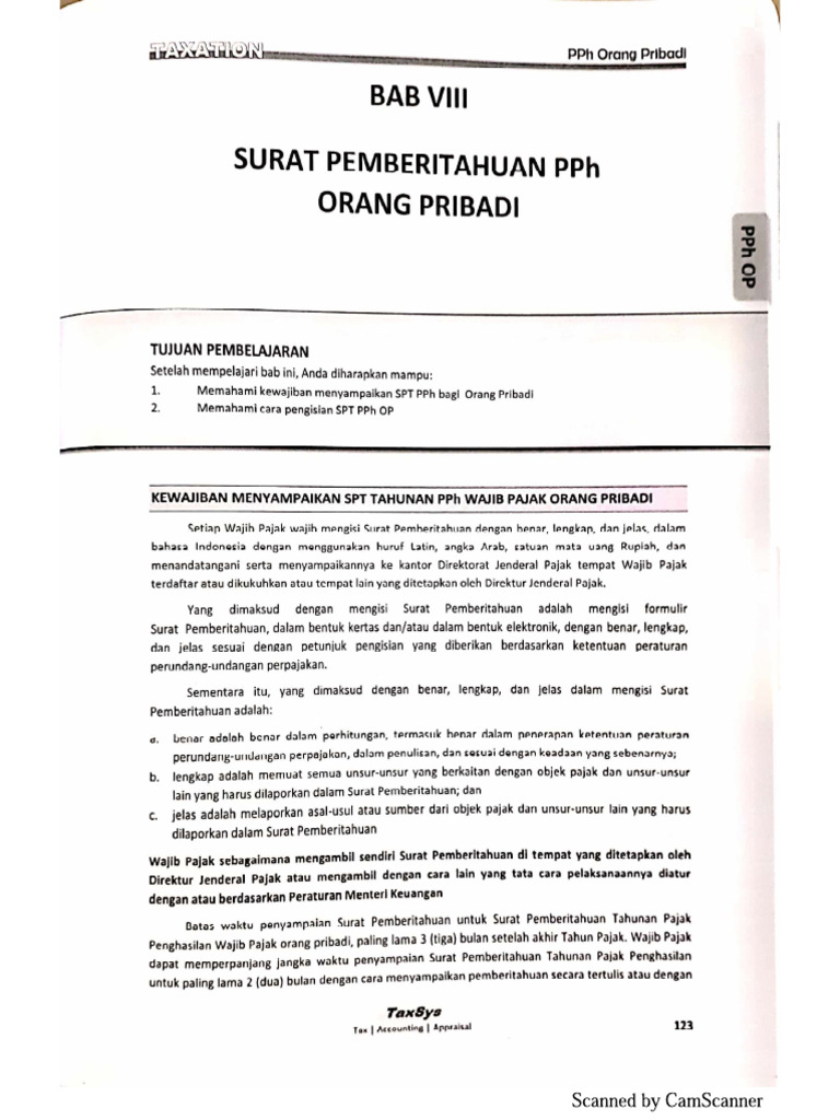 SPT Tahunan PPH Op | PDF