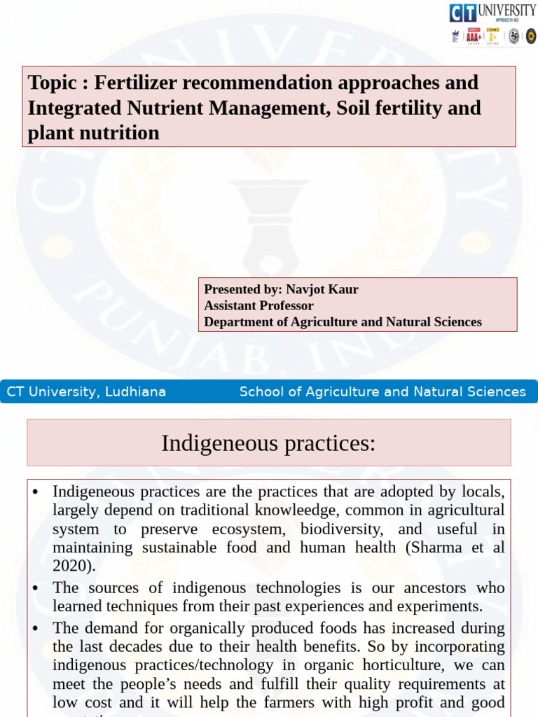 Integrated Nutrient Management Practices | PDF | Soil | Crop Rotation