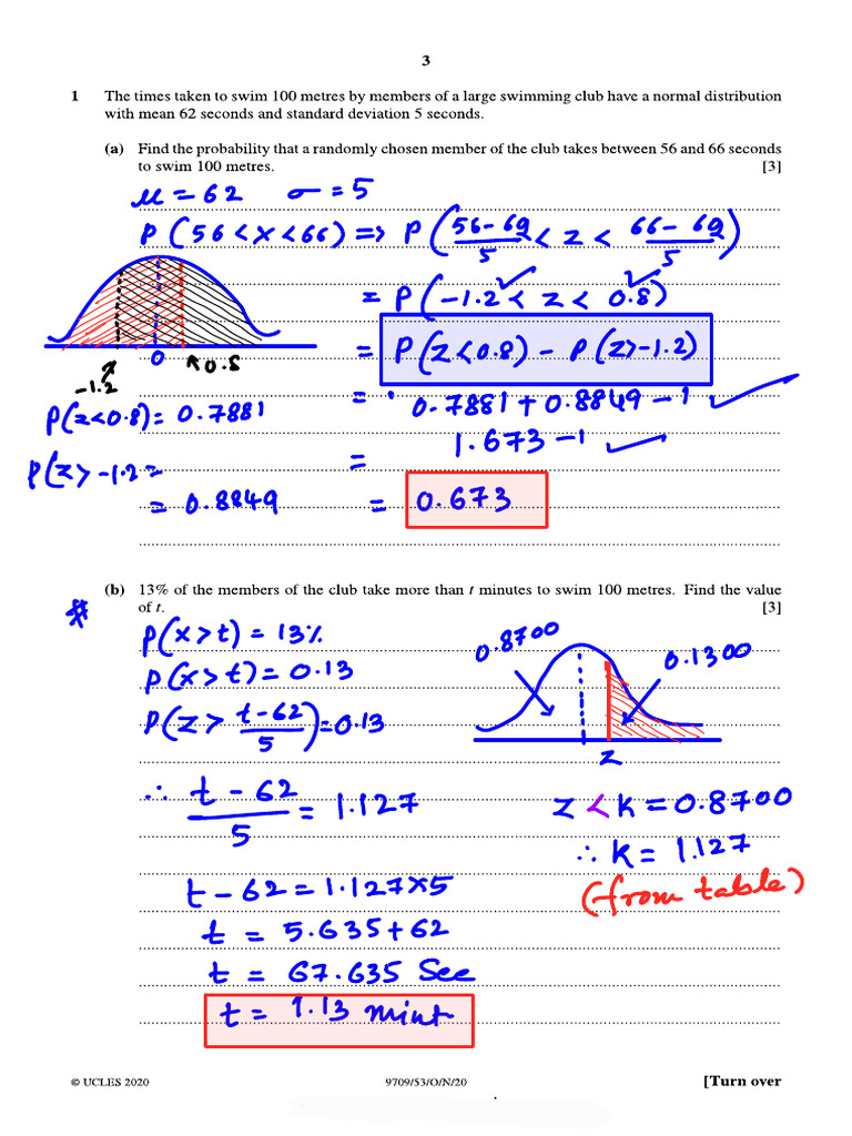 Normal-Distribution - Worksheet With Solutions | PDF